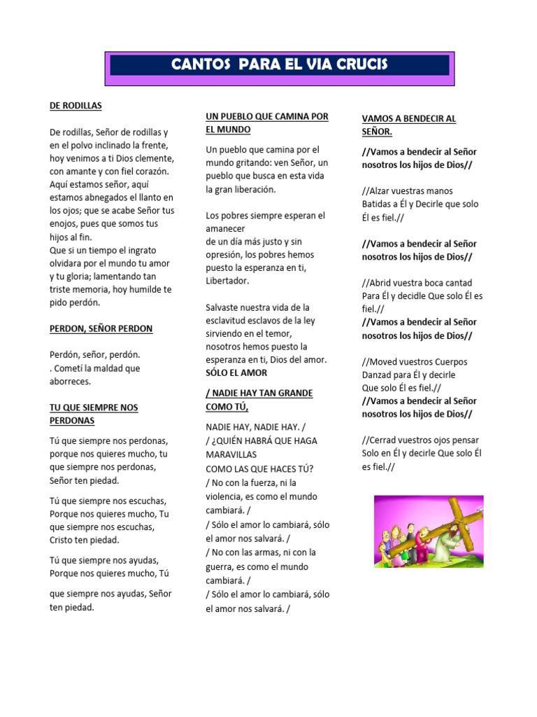 Cantos para El Via Crucis 2024 | PDF | Amor | Perdón