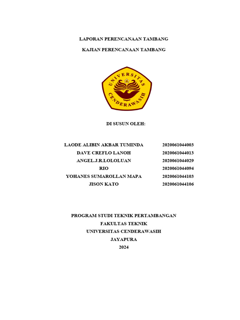 Laporan Perencanaan Tambang Batubara Terbaru | PDF