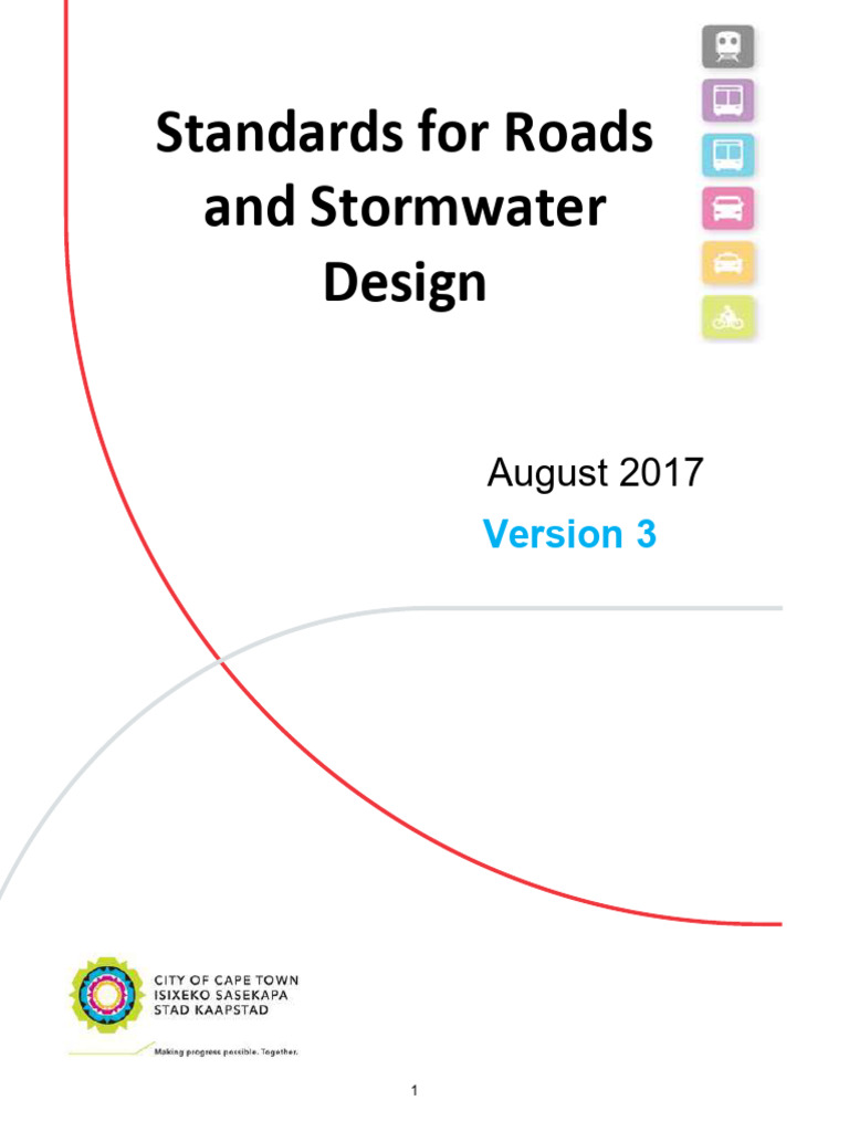 Standards for Roads and Stormwater Design (Including Dwgs) RevD | PDF | Road | Traffic