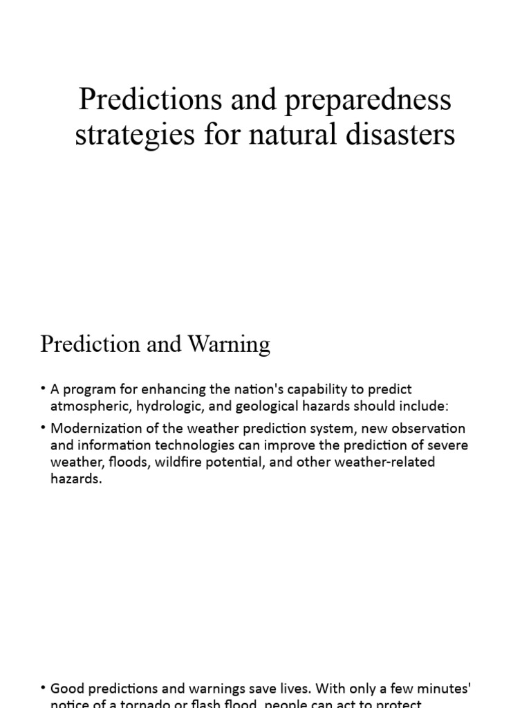 Predictions and Preparedness Strategies For Natural Disasters 10th ...