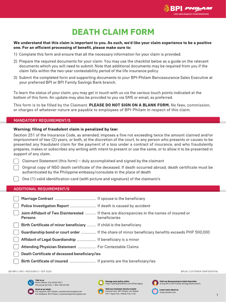 Claimant Death Claim Form | PDF | Insurance | Makati Claimant Death Claim Form | PDF | Insurance | Makati