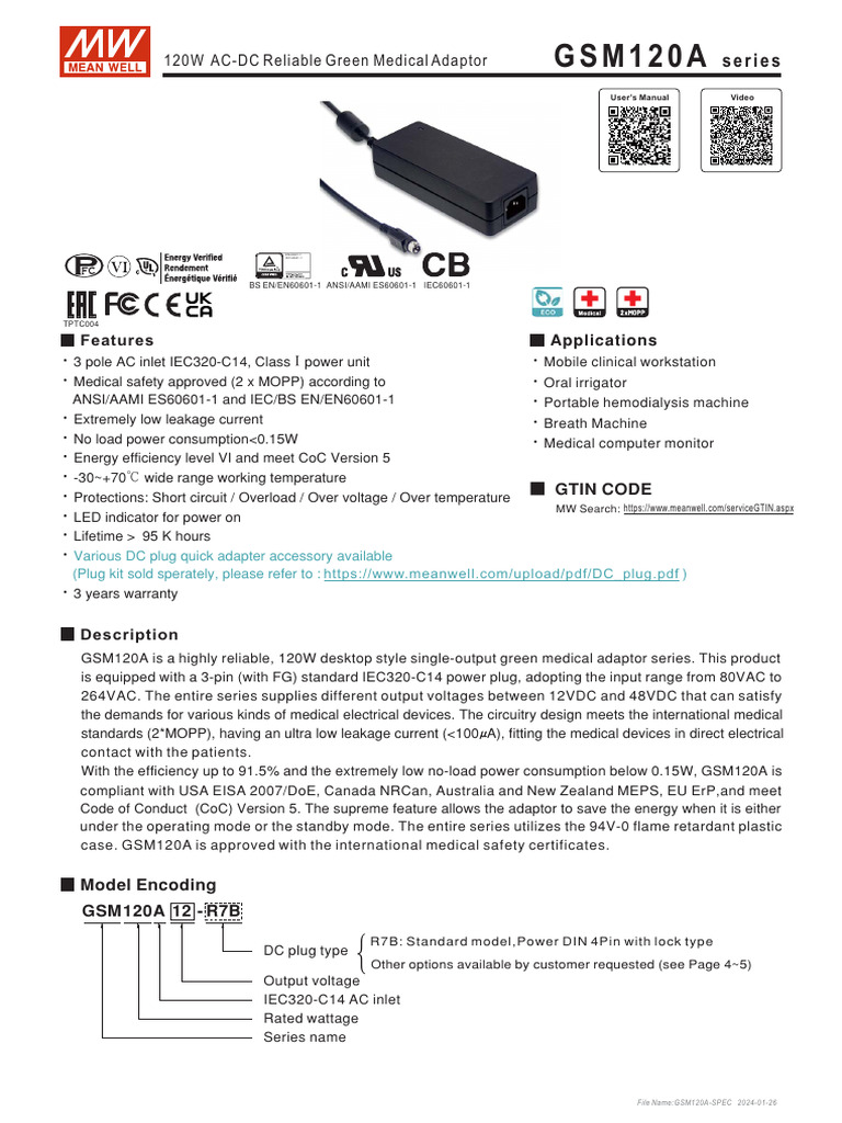 GSM120A Spec | Download Free PDF | Ac Power Plugs And Sockets ...