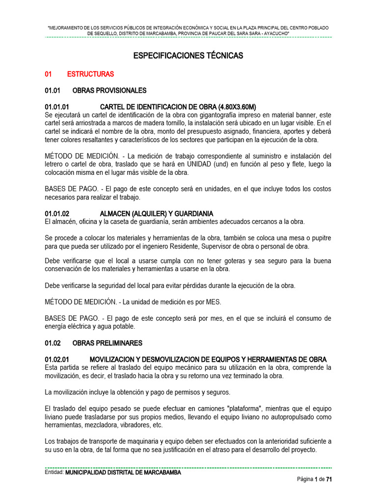 3.1.esp Tec ESTRUCTURAS | PDF | Presupuesto | Arqueología