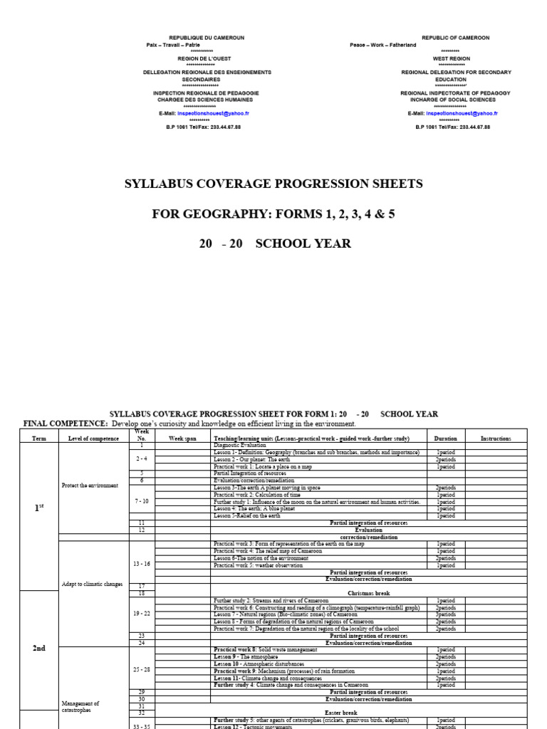 PROGRESSION SHEETS Form 1,2,3,4,and 5 | PDF | Ecosystem | Erosion