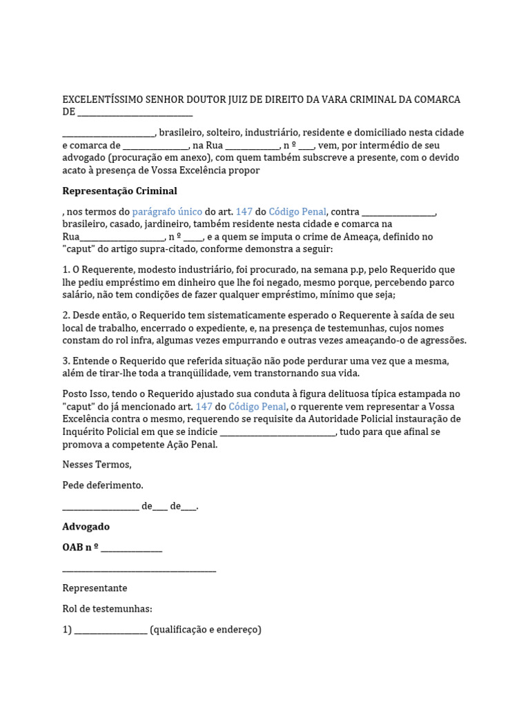 representacao-criminal-modelo | PDF