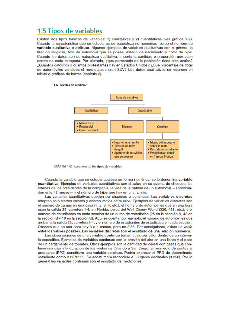 Tipos de Variables y Niveles de Medición | PDF