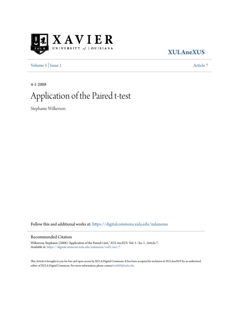 Application of the Paired t-Test | PDF | Type I And Type Ii Errors | P ...