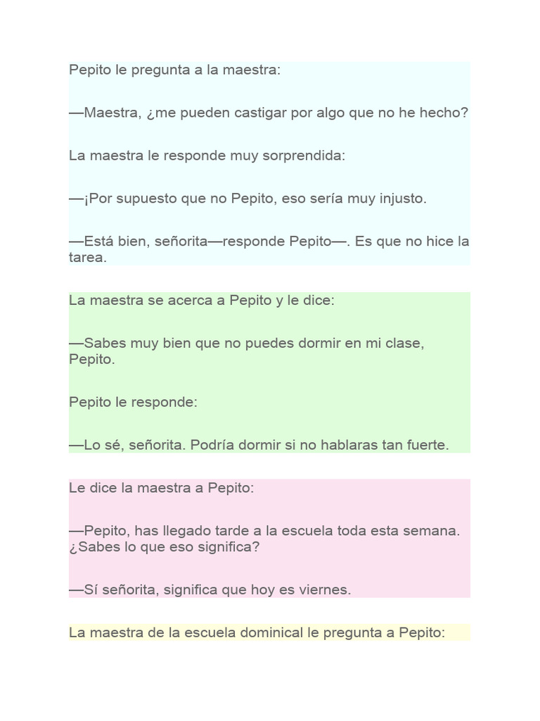 Chistes de Pepito y la maestra | PDF