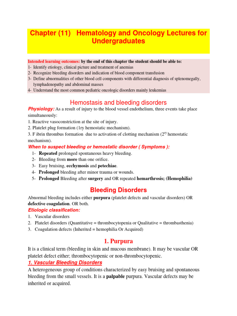 7.hematology Oncology R | PDF | Anemia | Bleeding