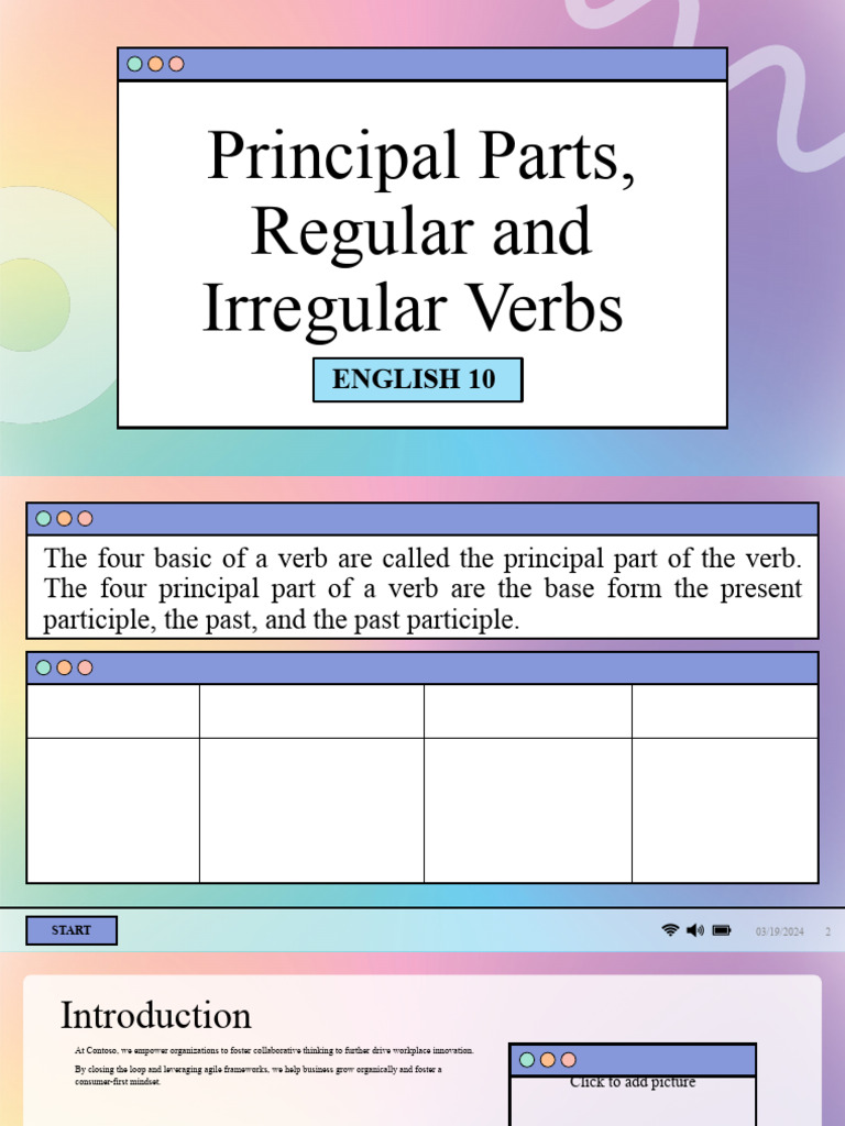 Principal Parts of Verbs-Grade 10 | PDF | Electronic Business | Business