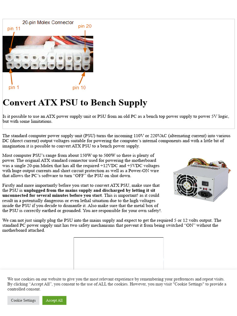 Convert ATX PSU To Bench Supply To Power Circuits | Download Free PDF ...
