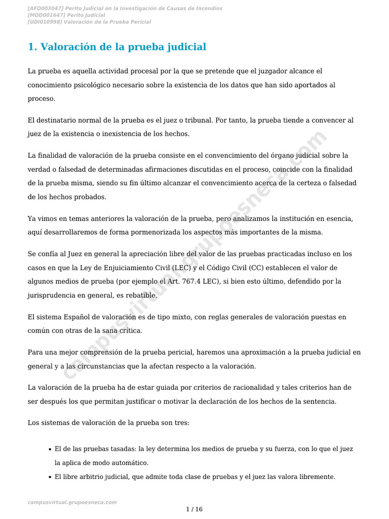 Valoración de Pruebas Periciales en Bolivia | PDF | Evidencia (ley ...