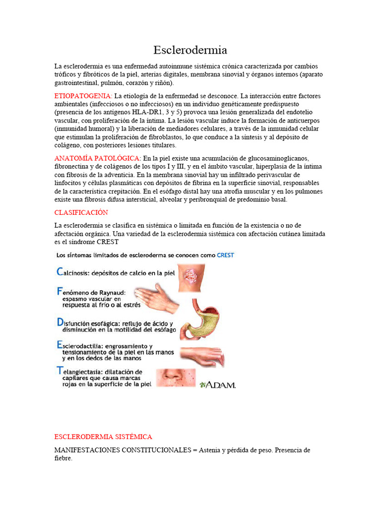 Esclerodermia | PDF | Gota | Especialidades Medicas