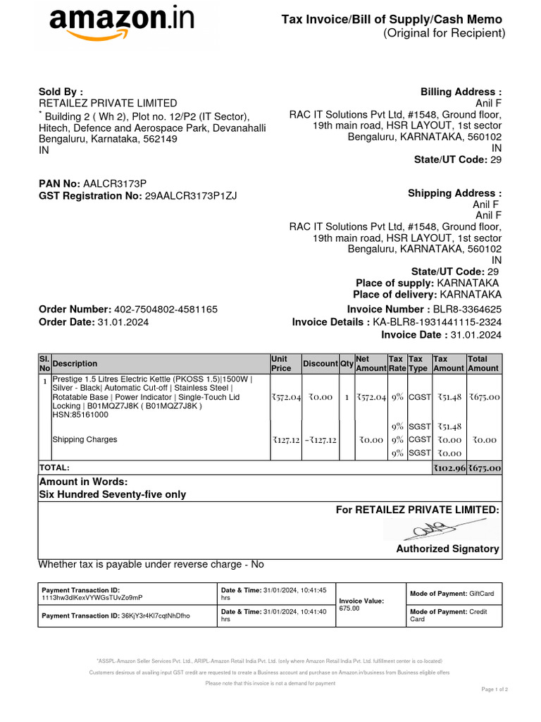 Invoice | Download Free PDF | Payments | Invoice