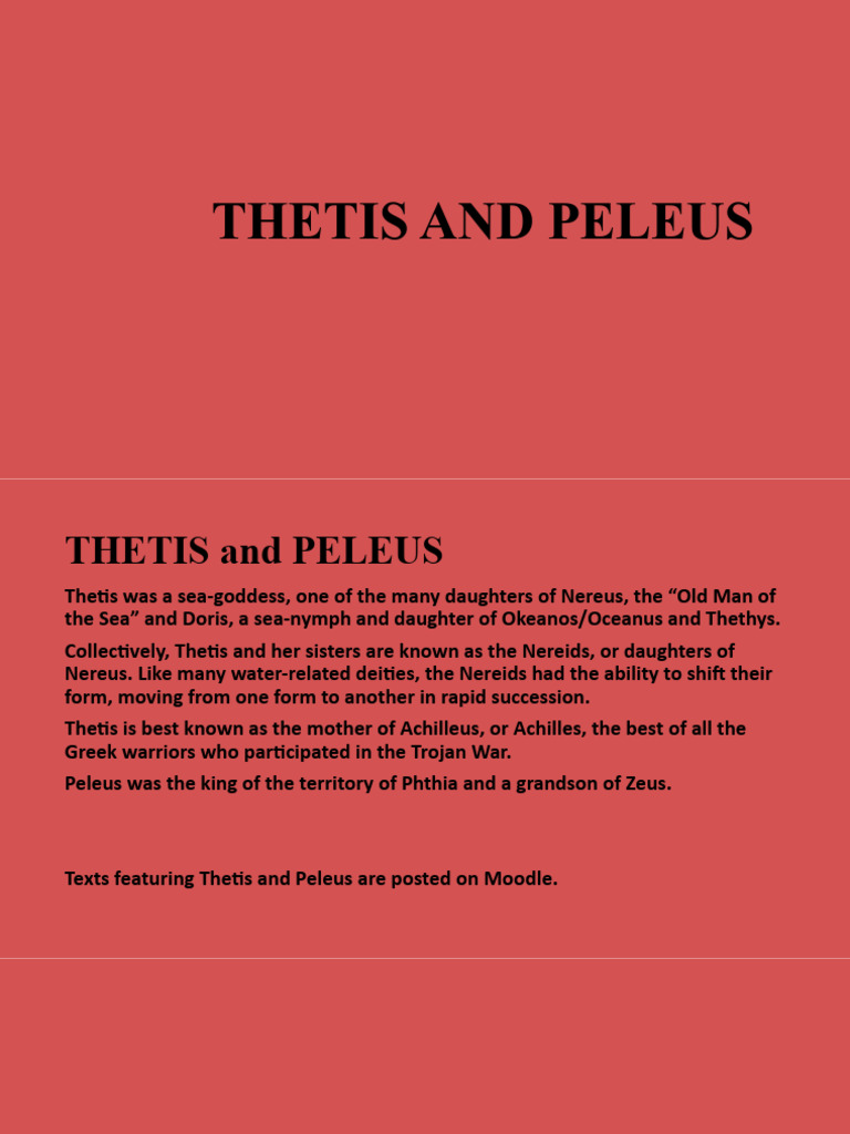 Thetis and Peleus: Greek Mythology Insights | PDF | Social Science