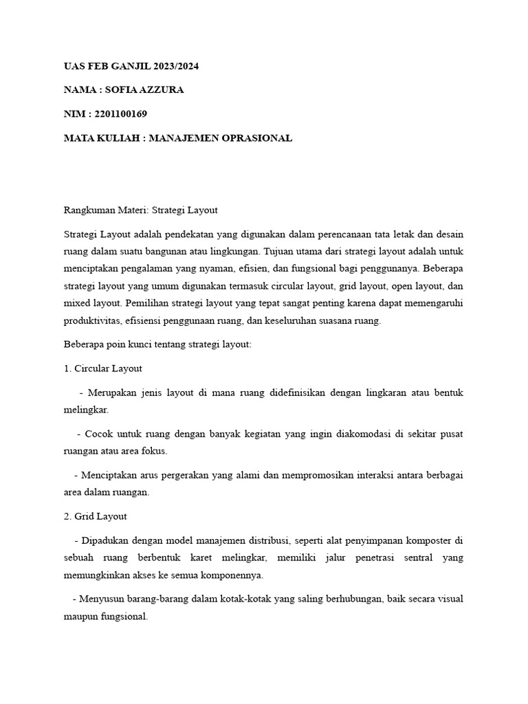 Strategi Layout dan SDM dalam Manajemen | PDF