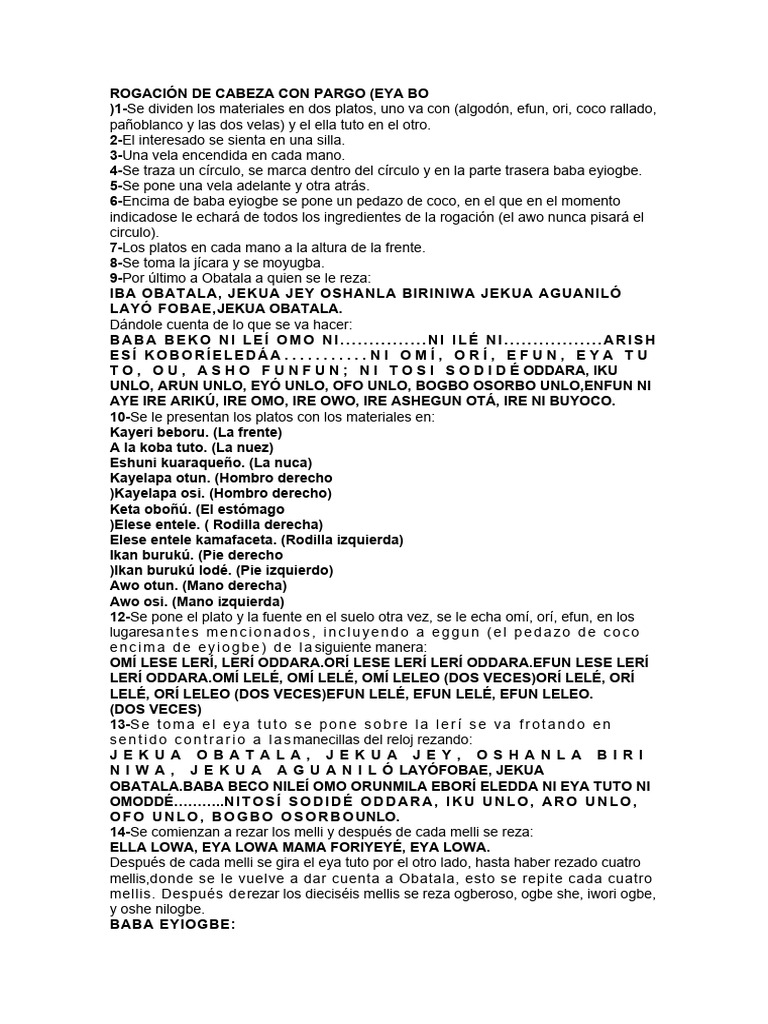 Rogación de Cabeza con Pargo | PDF | Deidades | Religión étnica