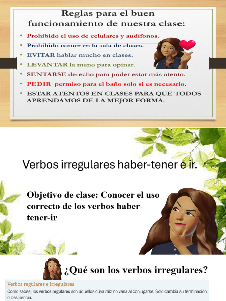 Verbos Irregulares Haber-Tener e Ir | PDF | Artes del Lenguaje y ...
