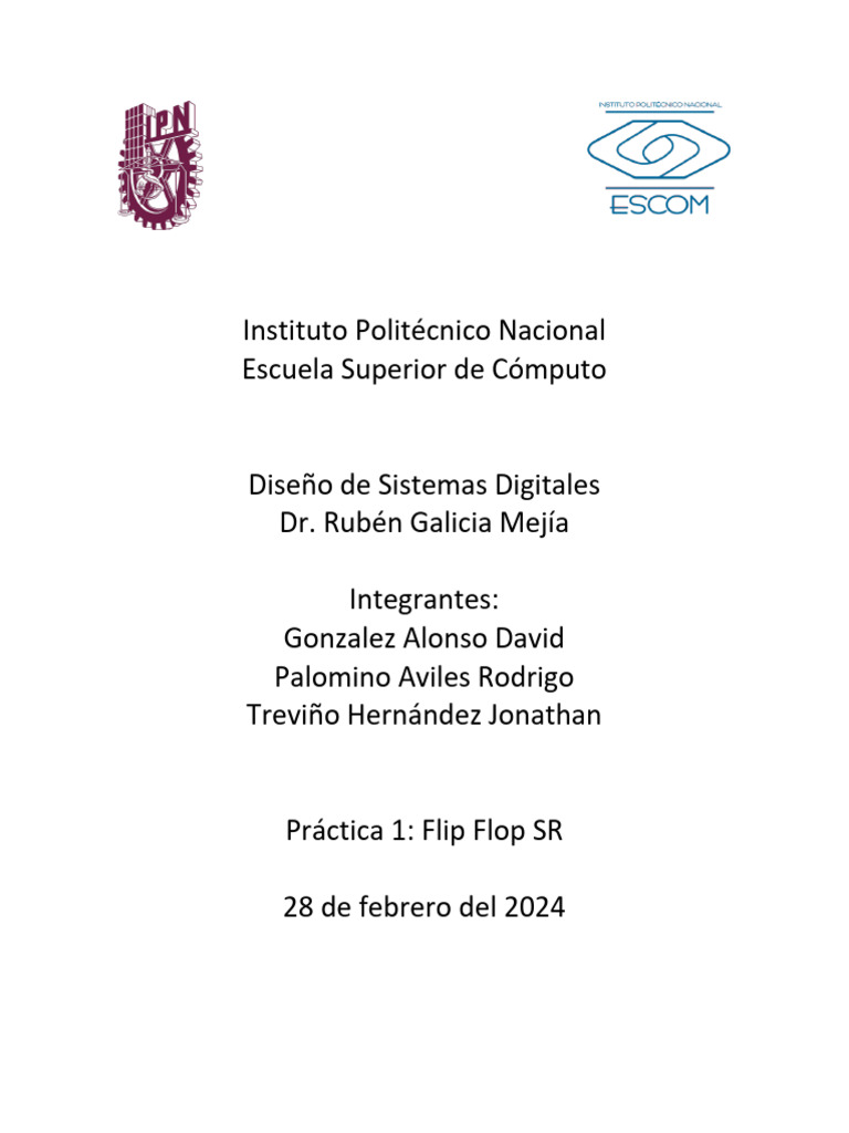 Practica Flip Flops | PDF | Puerta lógica | Ingenieria Eléctrica