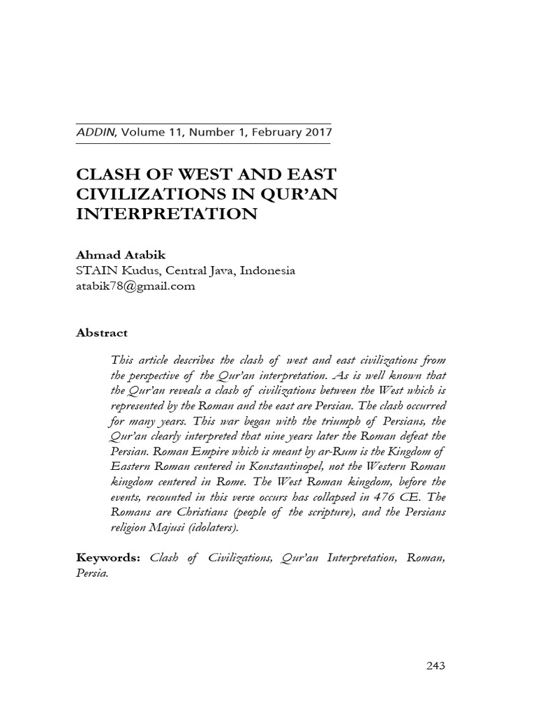 EN Clash of West and East Civilizations in | PDF | Science | Quran