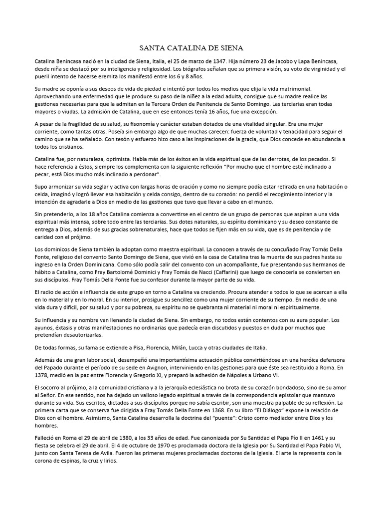 Santa Catalina de Siena | PDF