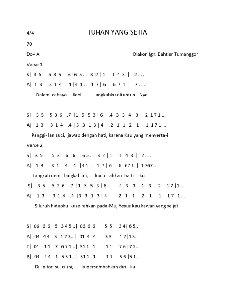 Tuhan Yang Setia - Satb | PDF Tuhan Yang Setia - Satb | PDF