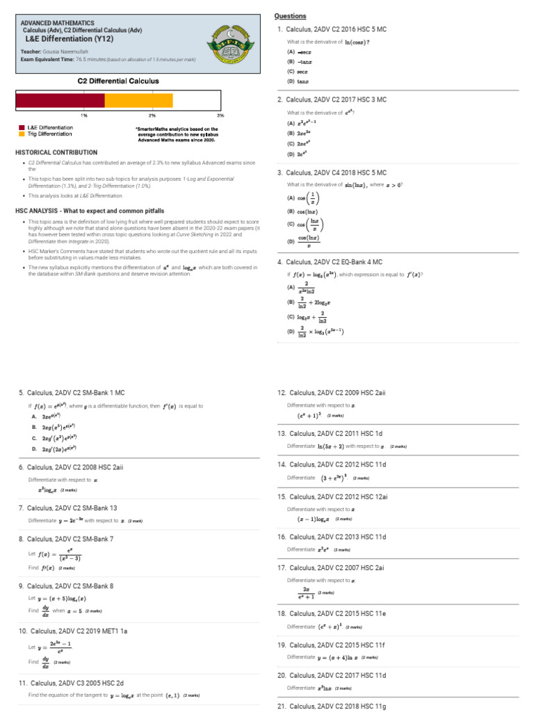 Logs And Exponential Differentiation Pdf Derivative Calculus