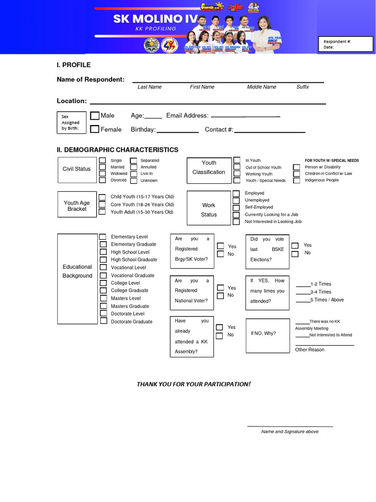 KK Assembly Profiling Form Overview | PDF | Privacy | Information