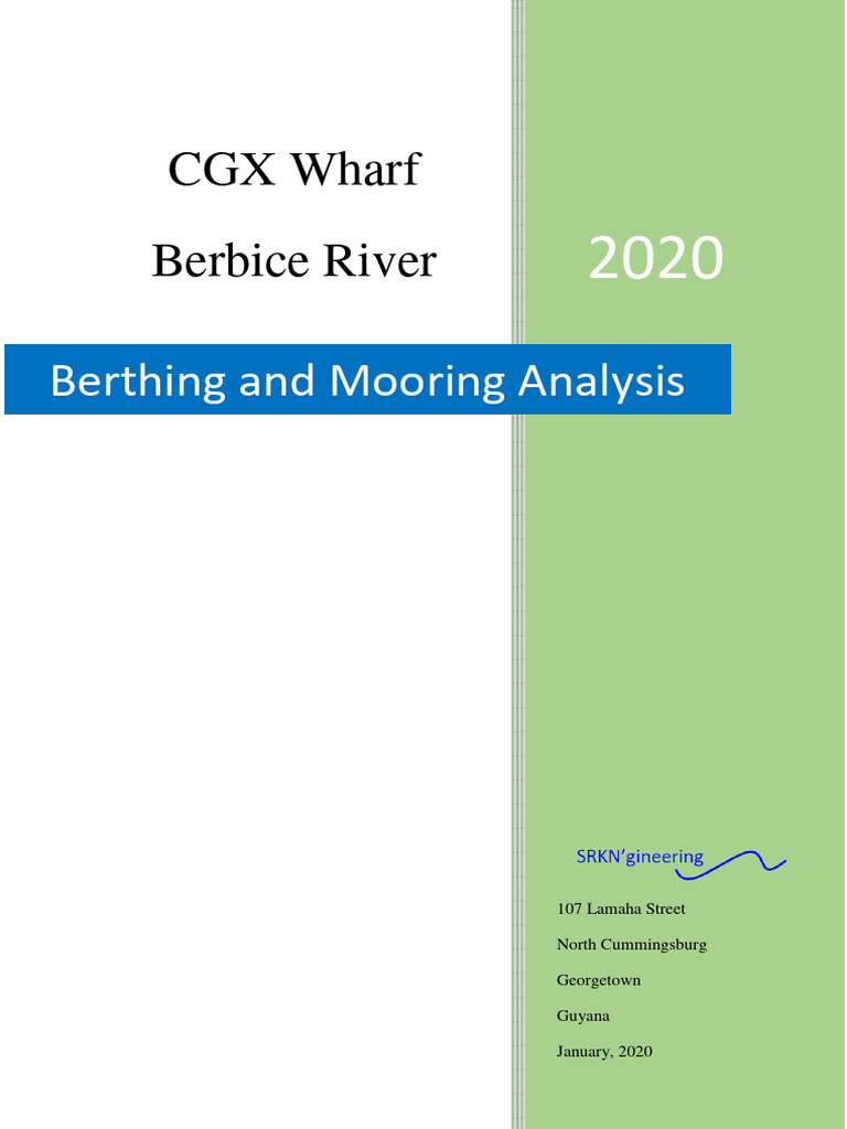 Berthing and Mooring Analysis - CGX - Final - 13jan2020 | PDF | Tonnage | Force