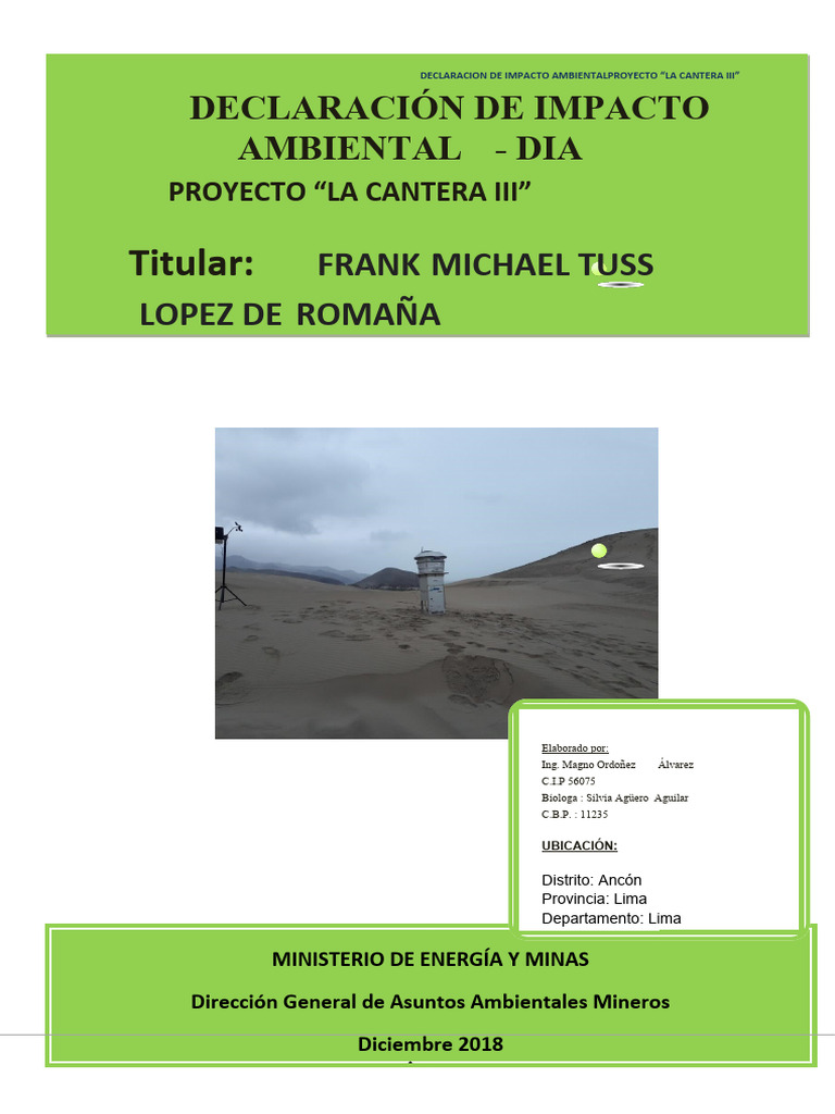 Declaracion Impacto Ambiental La Cantera III | Descargar gratis PDF ...