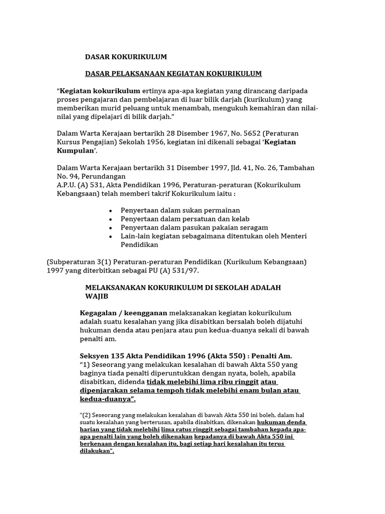 Dasar Kokurikulum | PDF