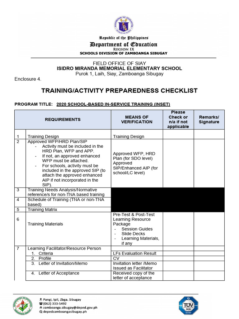 Immes Preparedness Checklist | PDF | Evaluation | Methodology