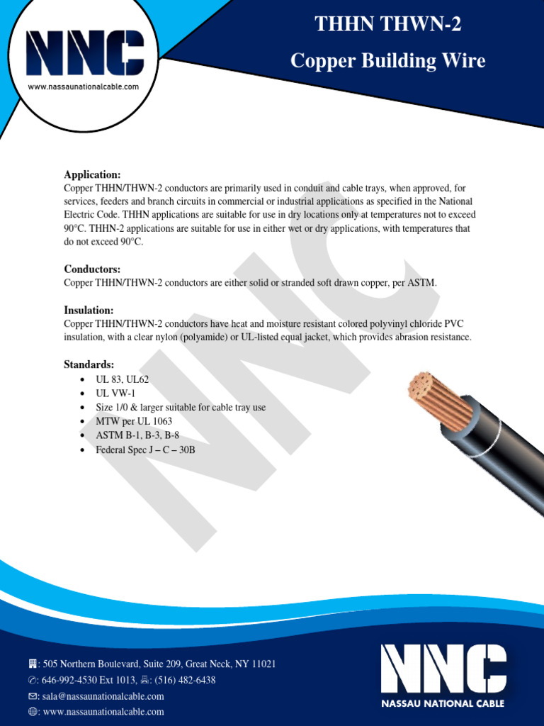 CU_THHN | PDF | Electrical Conductor | Manufactured Goods