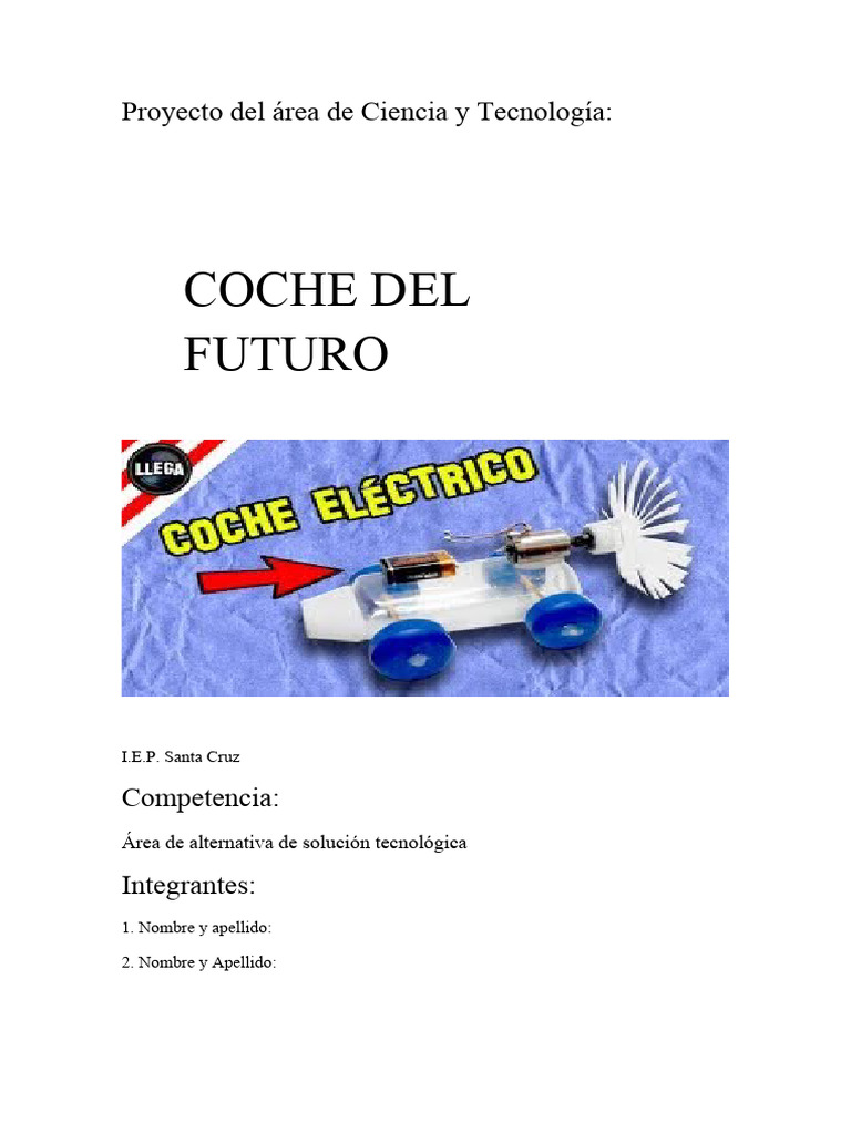 Proyecto Del Área de Ciencia y Tecnología | PDF | Coche | Coche eléctrico