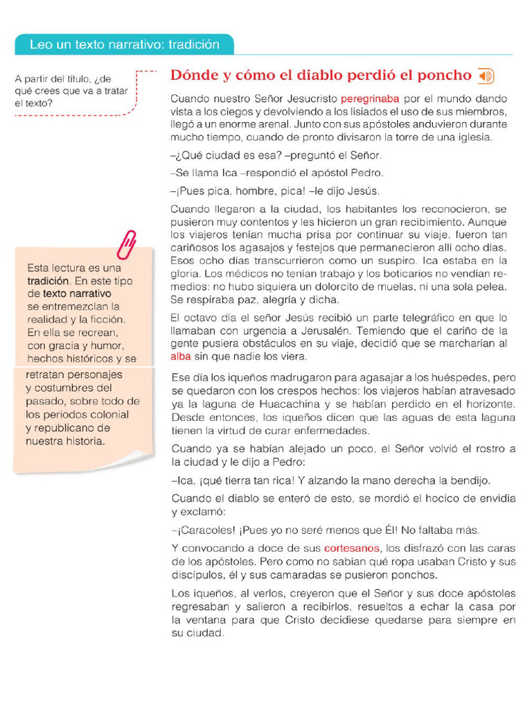 Cuento - Como y Donde El Diablo Perdio Su Poncho | PDF