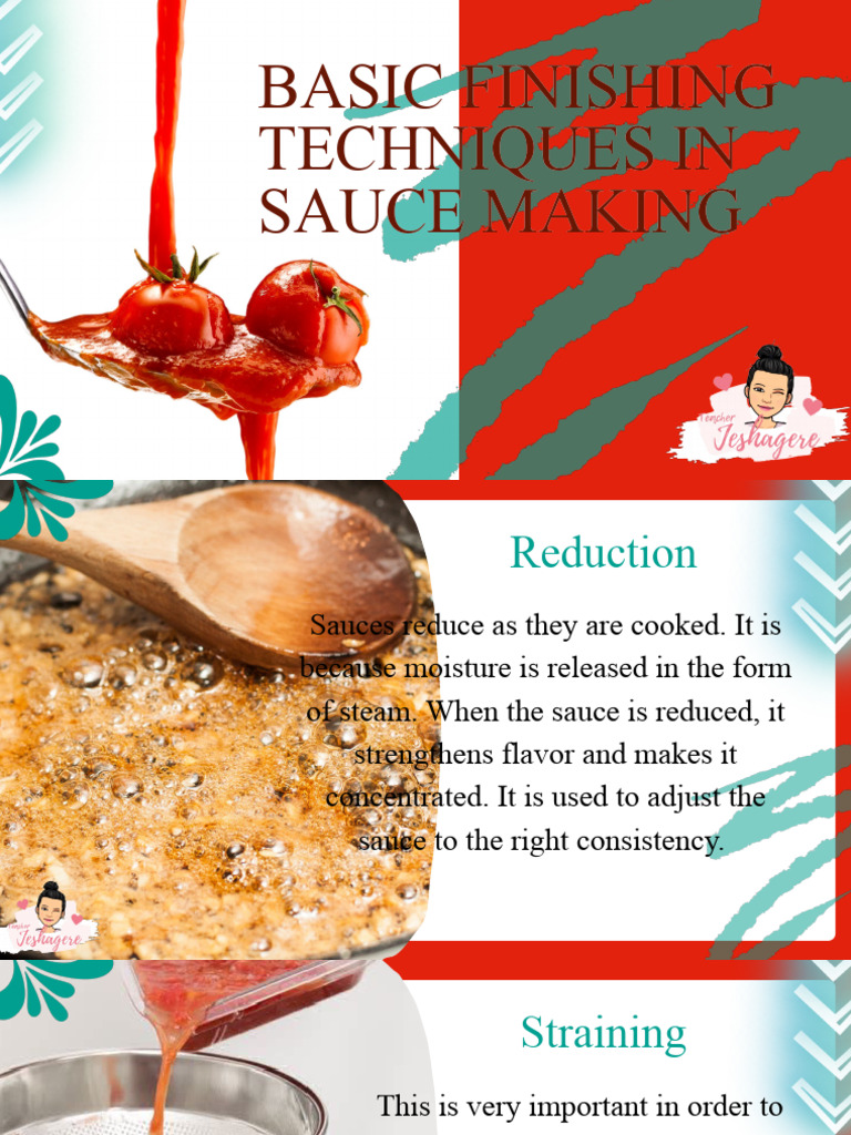 Basic Finishing Techniques in Sauce Making | PDF