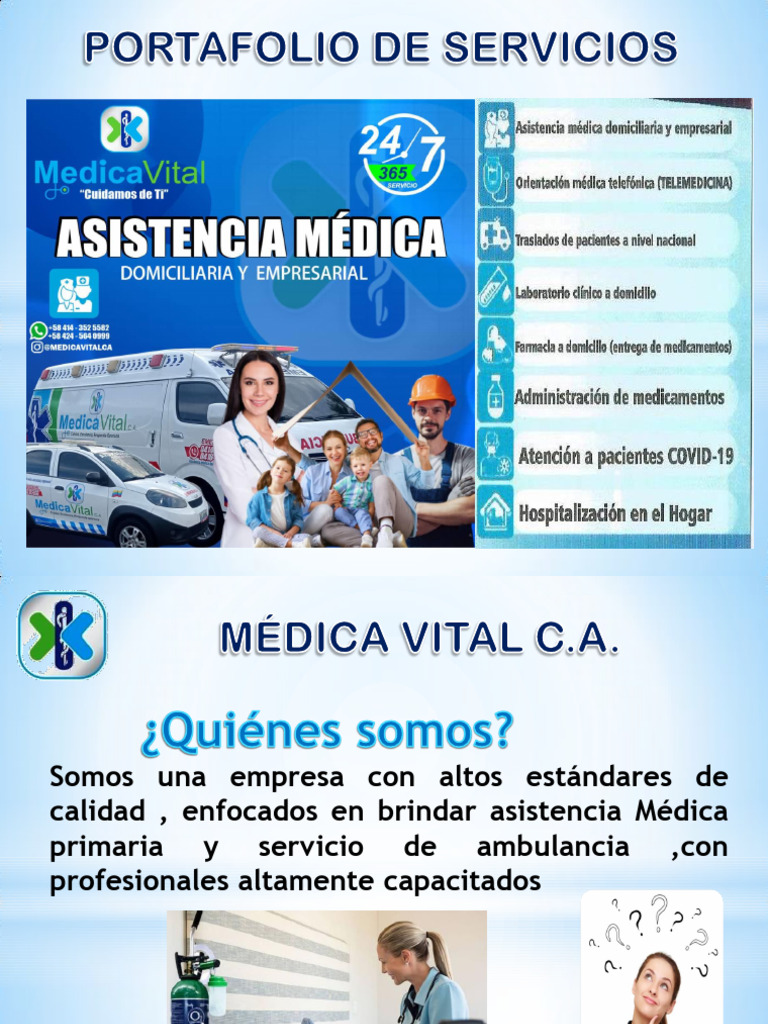 Portafolio de Servicios Médica Vital CA | Descargar gratis PDF | Hospital | Ambulancia