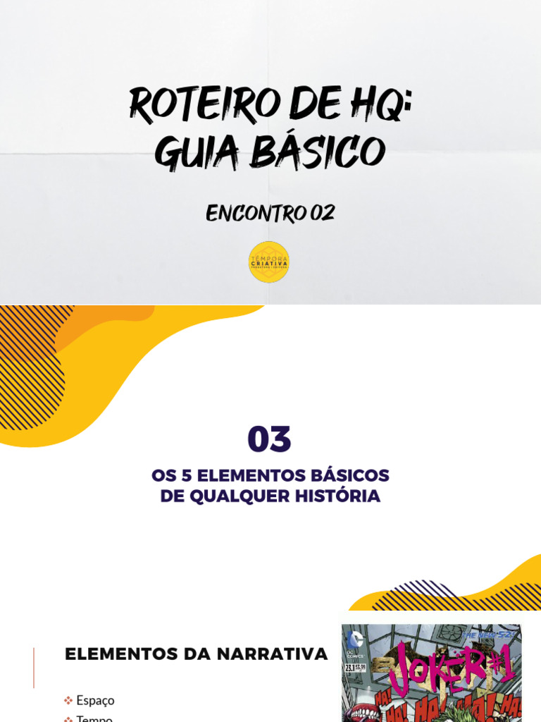 (Roteiro de HQ - Guia Básico) 02 - Elementos Da Narrativa + Dicas para Um Bom Roteiro | PDF ...
