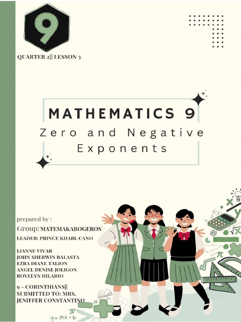 Zero and Negative Integral Exponents | PDF | Exponentiation | Multiplication