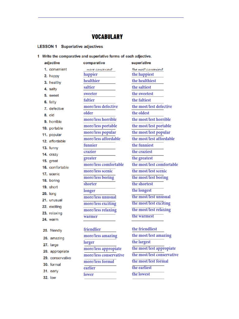 Vocabulary - Unit 10 | PDF
