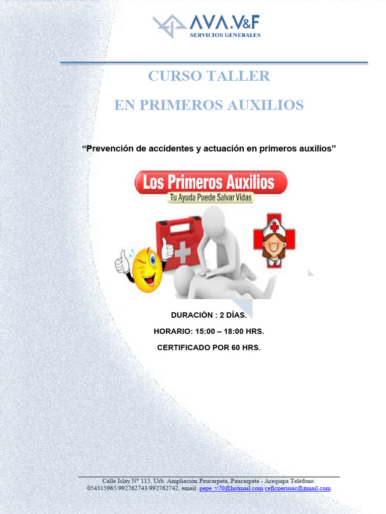 Curso de Primeros Auxilios | PDF | Primeros auxilios | Reanimación cardiopulmonar