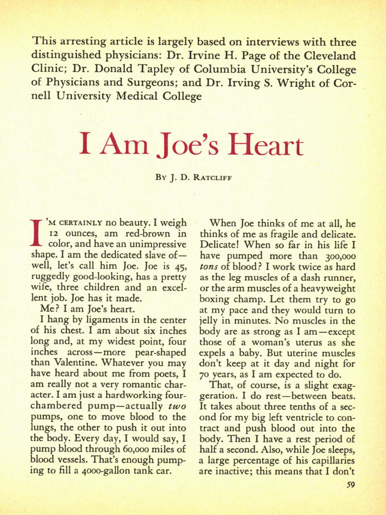 I Am Joes Heart April 1967-1 | PDF | Heart | Artery