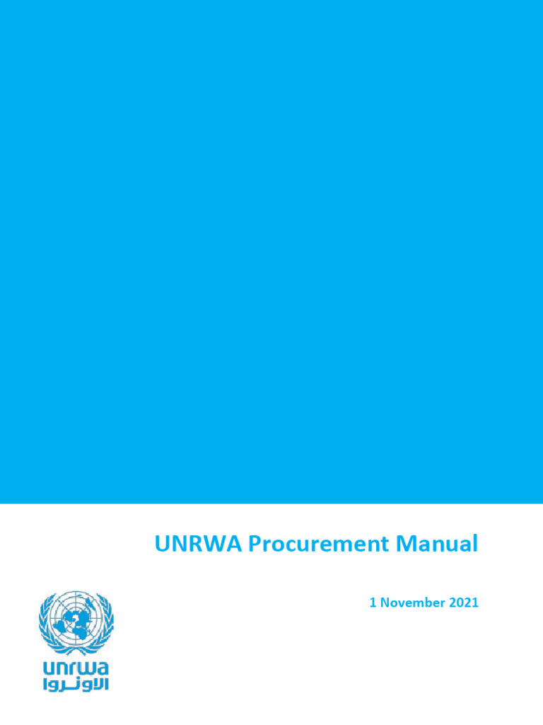 Unrwa Procurement Manual | PDF | Procurement | Conflict Of Interest