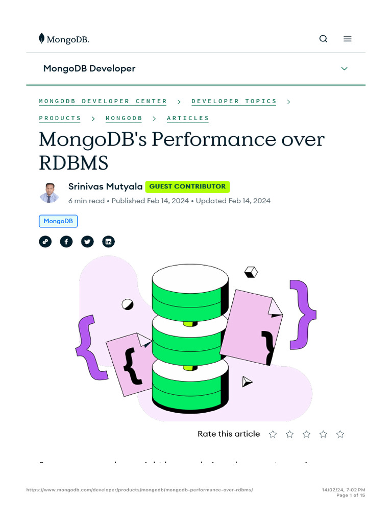 MongoDB's Performance Over RDBMS - MongoDB | PDF | Search Engine Indexing | Database Index