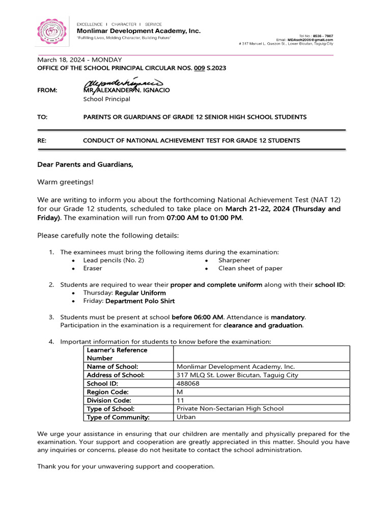 Circular 009 S. 2023 2024 | PDF | Career & Growth | Social Science