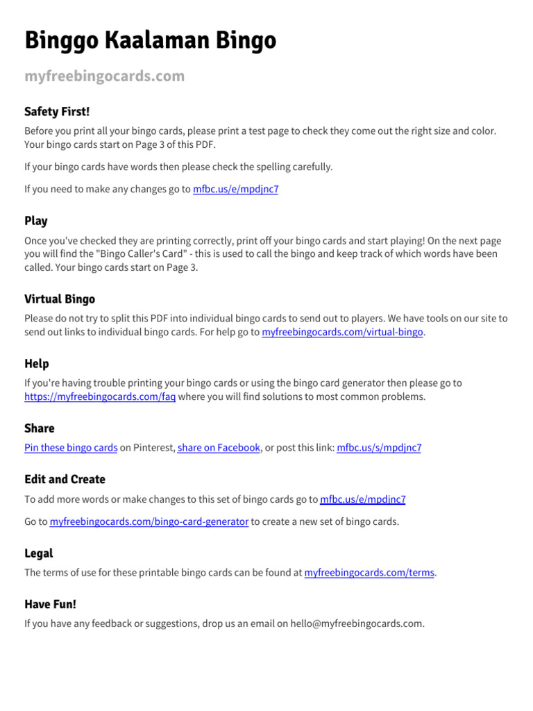 Binggo Kaalaman Bingo | Download Free PDF | Christmas