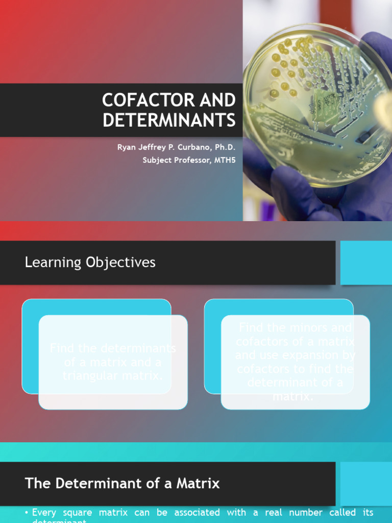 Cofactor and Determinants - Lec 3 | PDF | Matrix (Mathematics ...