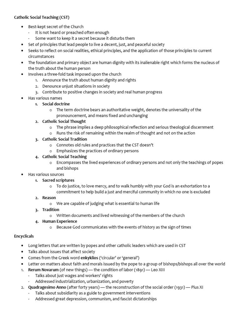 Catholic Social Teaching (CST) | PDF | Catholic Social Teaching | Hajj