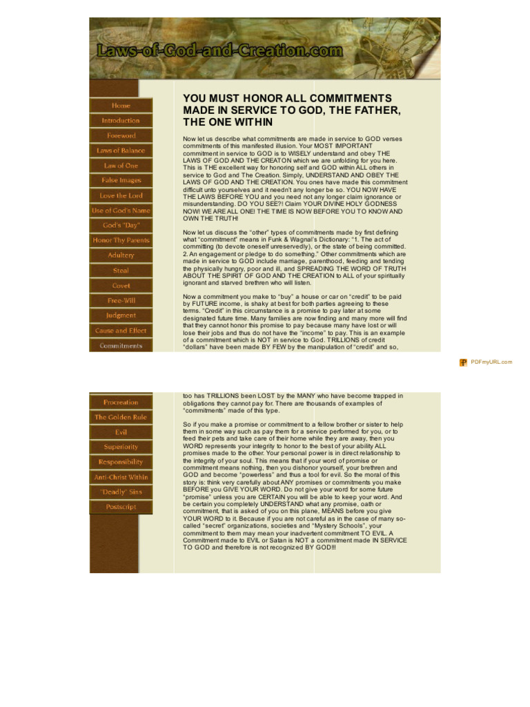 Commitment | PDF | God | Theology