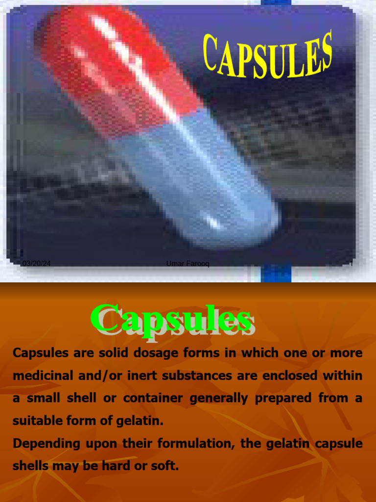 Capsules Industrial Pharmacy | PDF | Pharmaceutical Formulation ...